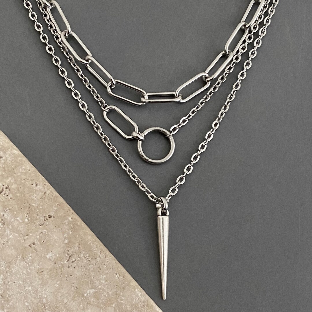 3 Necklaces / NON-TARNISH CHAIN Stainless Steel, Semi Thick / Antiqued ...