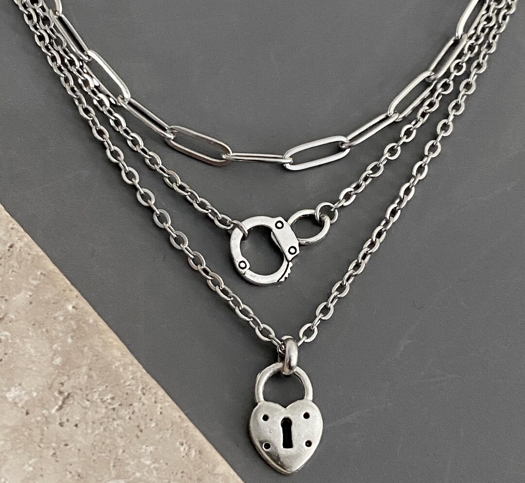 3 Necklaces / NON-TARNISH CHAIN Stainless Steel, Semi Dainty / Antiqued ...