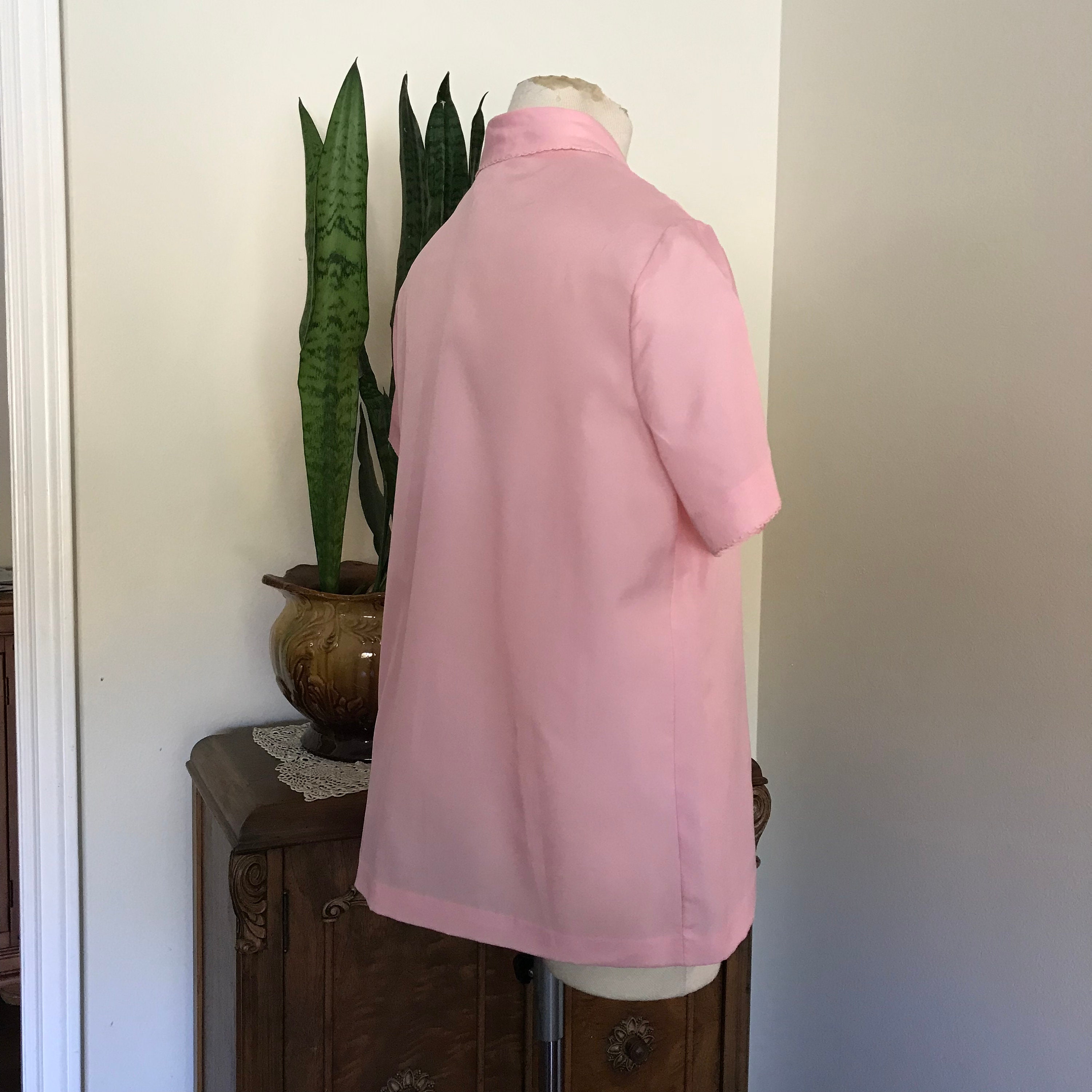 Vintage Lee Mar of California Pink Button Down Blouse With Pussy Bow - Etsy