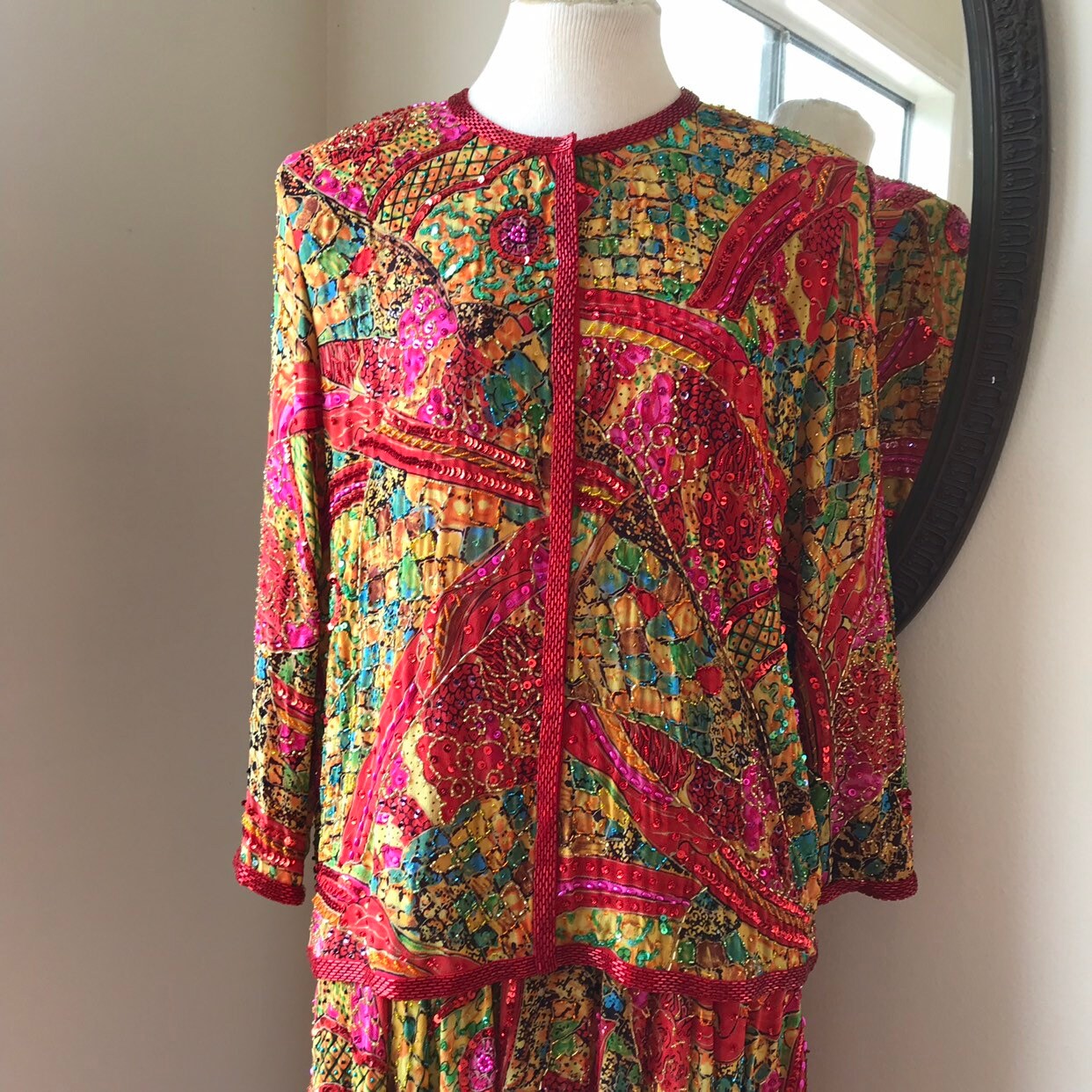 1980's Diane Freis Original Made in Hong Kong, 2 Piece Skirt and Blouse ...