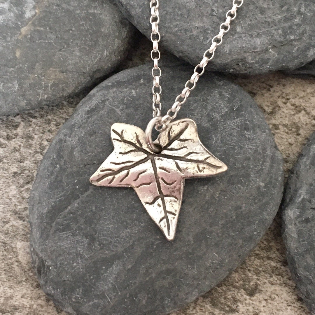 Ivy Necklace, Ivy Leaf Necklace, Leaf Necklace Sterling Silver, Leaf ...