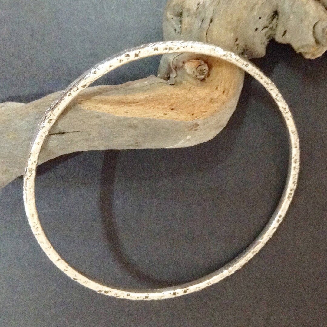 Sterling Silver Hammered Bangle, Solid Silver Bangle, Bangle Silver, Bangle Bracelet Silver ...