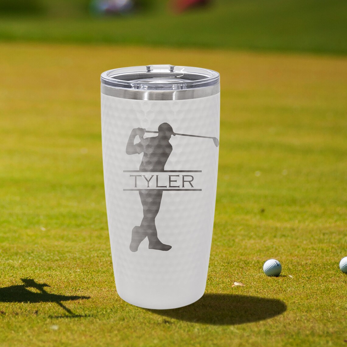 Golf Ball Dimple Tumbler, Laser Engraved Golfer Gift, Golf Ball Dimpled ...