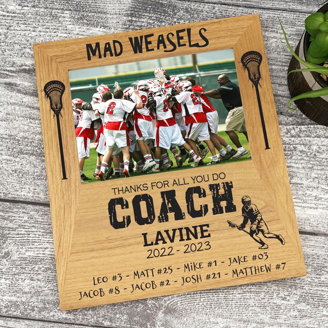 Lacrosse Coach Picture Frame, Engraved Coach Gift, Lacrosse Coach Gift ...