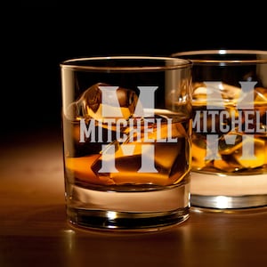 Custom Rocks Glasses, Etched Custom Whiskey Glass, Engraved Bar Glasses ...