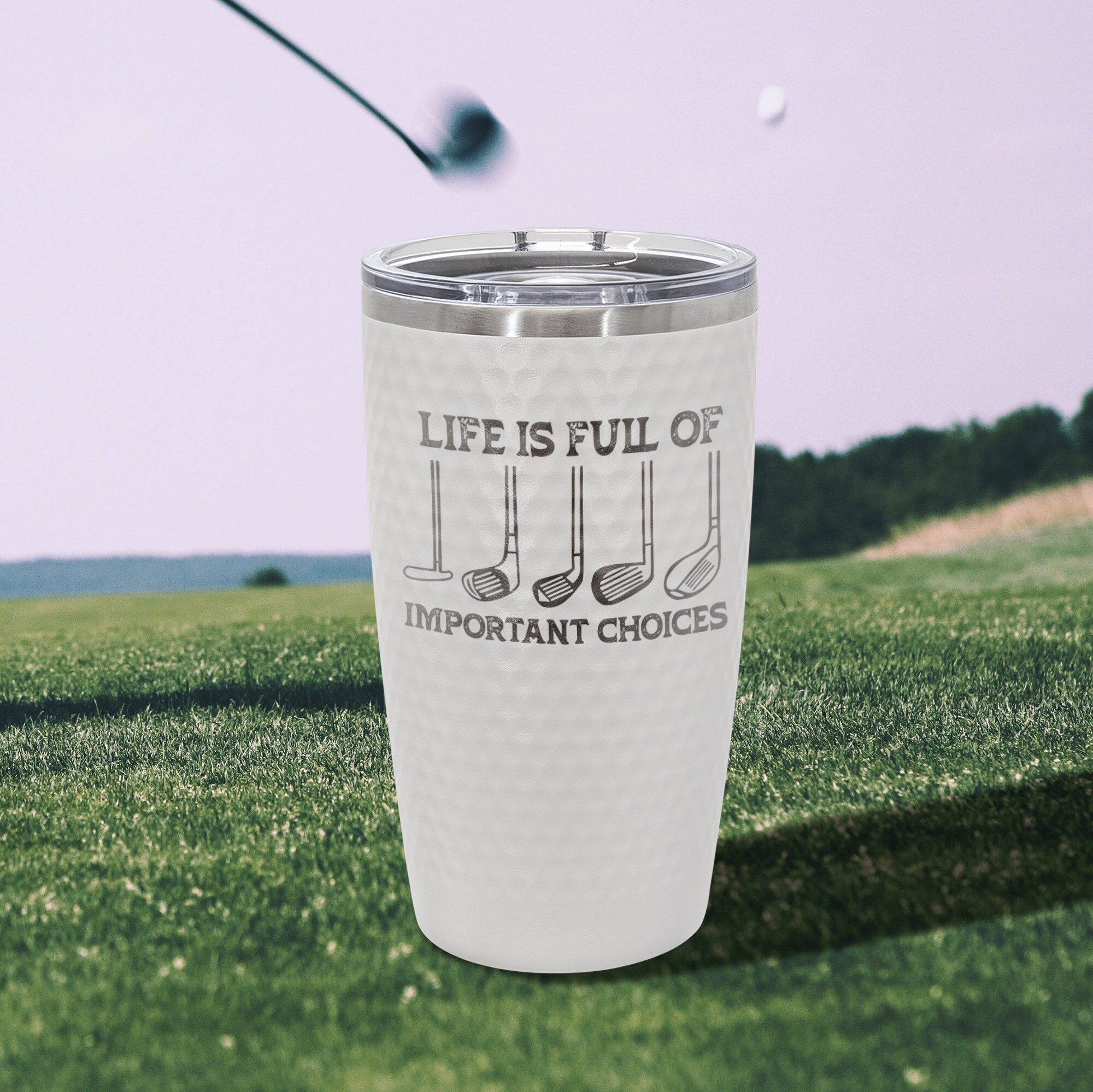 Golf Ball Dimple Tumbler, Laser Engraved Golfer Gift, Golf Ball Dimpled ...