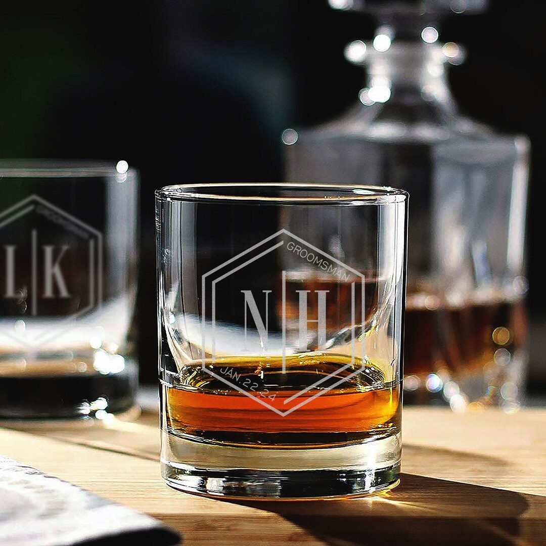 Custom Rocks Glasses, Etched Custom Whiskey Glass, Engraved Bar Glasses ...