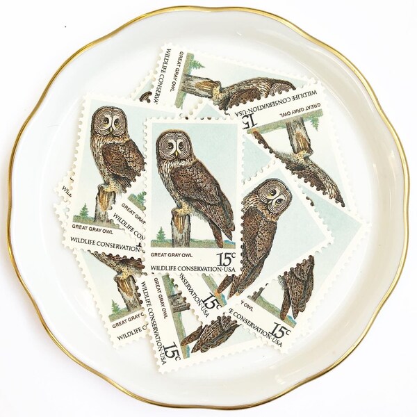 Owl Post Stamp - Etsy
