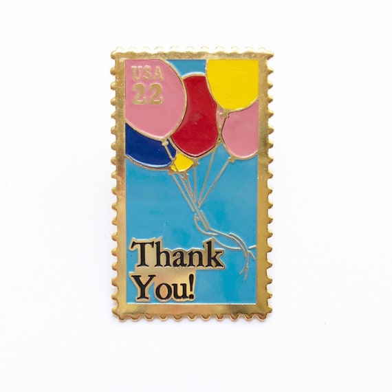 Vintage Enamel Pin featuring 1980s USPS Postage Stamp… - Gem