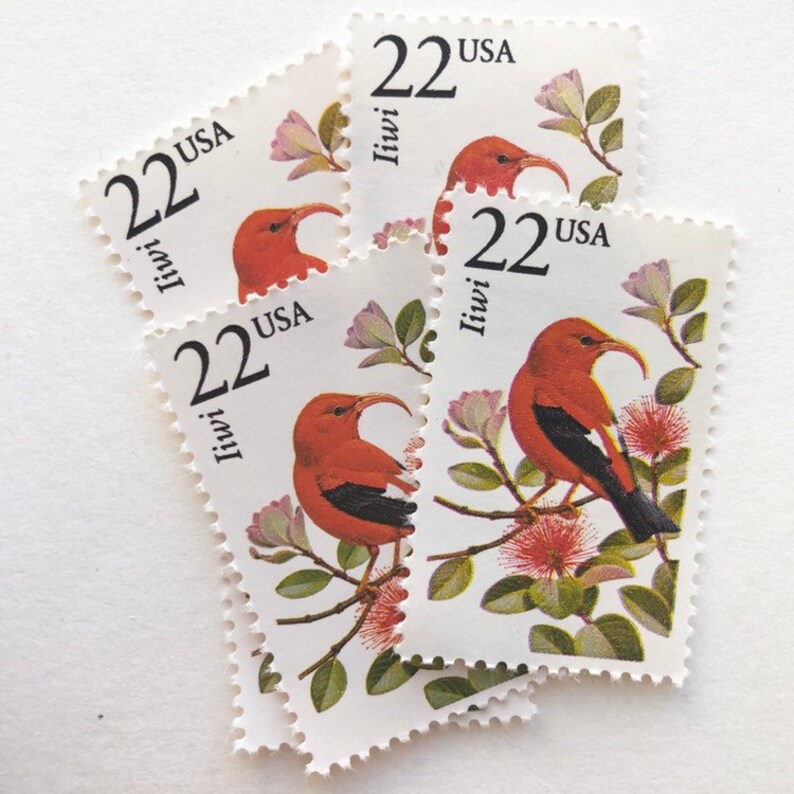 Red Bird Unused Postage Stamp for Wedding Invitations and Mail - Etsy