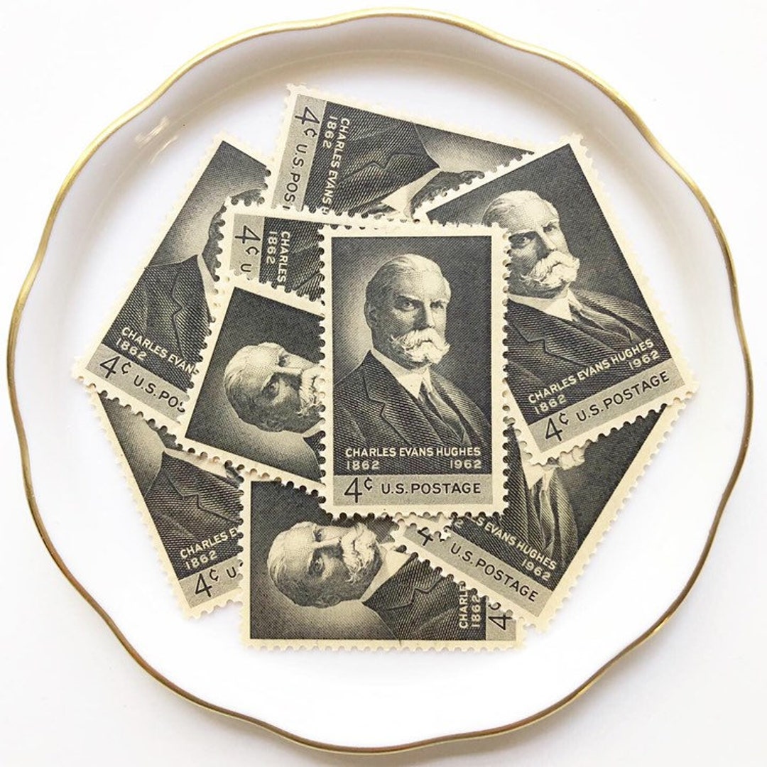 1962 4c Charles Evan Hughes // 10 Vintage Postage Stamps - Etsy
