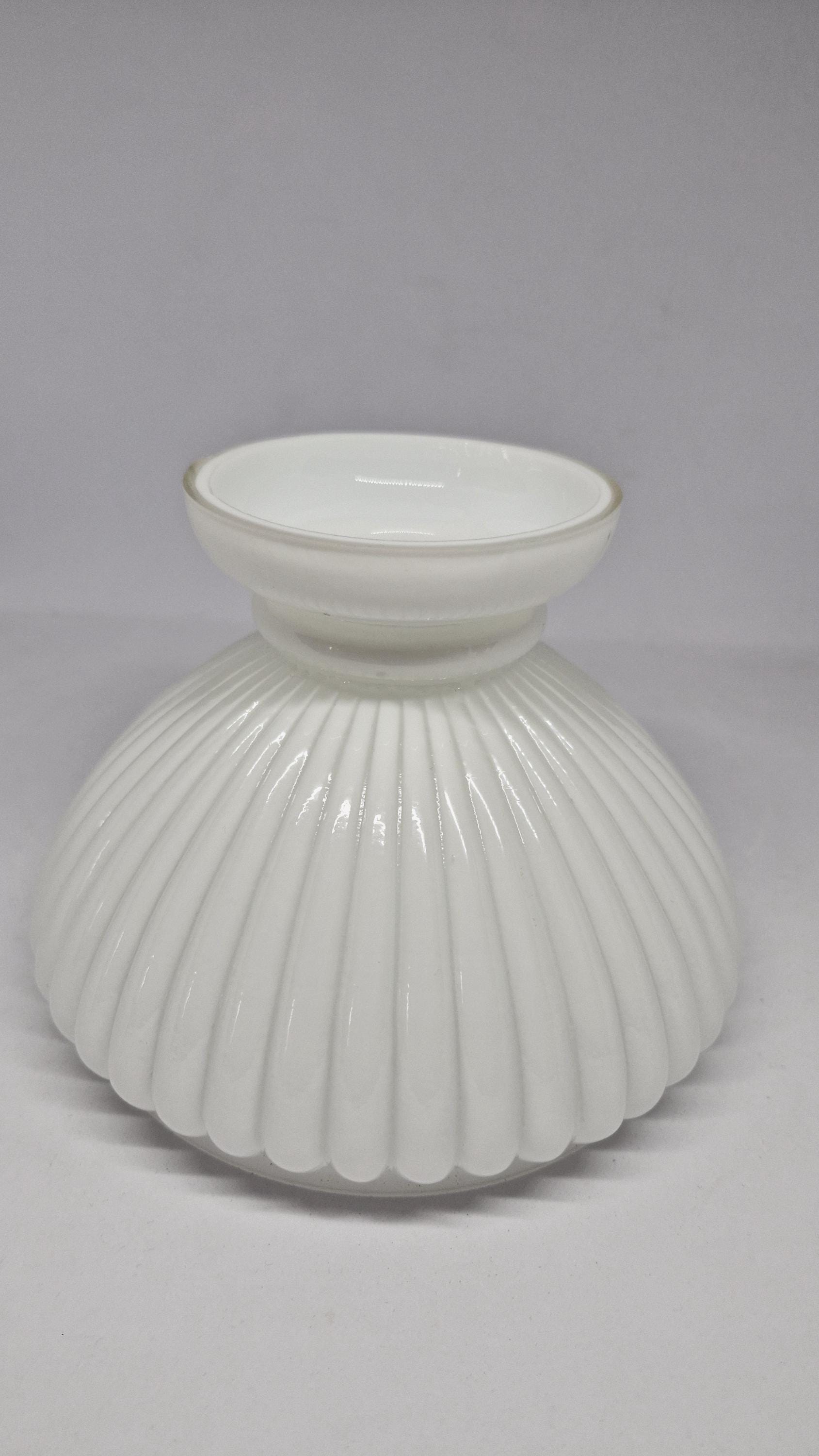 Ribbed Opal White Milk Glass Lamp Shade - Etsy