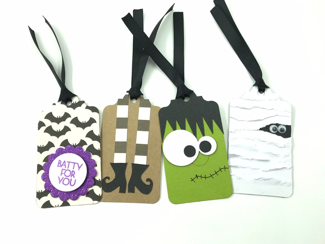 Halloween Tags - Mummy - Witch - Frankenstein - Batty for You Bats ...