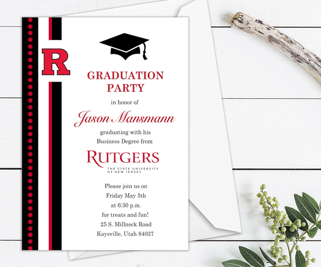 Rutgers Graduation Party Invitation, College Business Degree ...
