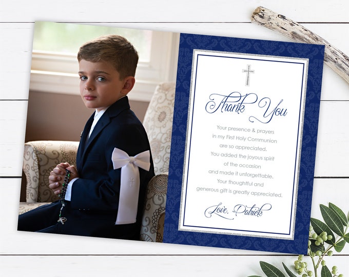 Communion Thank You Card , Communion Picture Thank You, First Holy ...