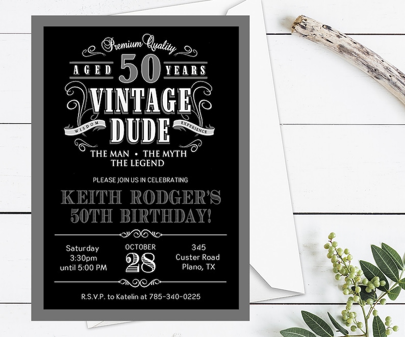 Aged To Perfection Birthday Invitation Whiskey Label Birthday Etsy