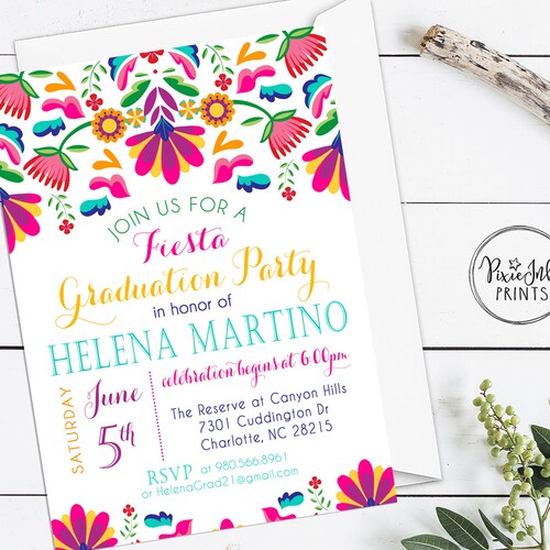 Fiesta Graduation Invitation Editable Fiesta Invite Grad - Etsy