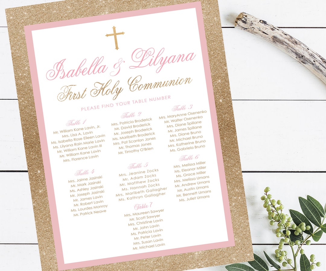 Seating Chart Poster, First Holy Communion Poster, Communion Seating ...