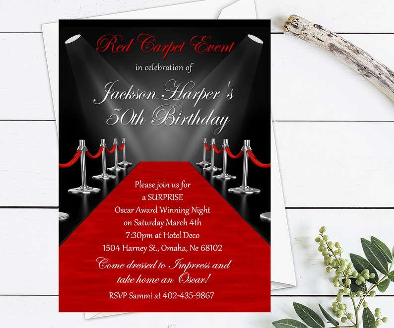 Red Carpet Event Hollywood Invitations Digital Download - Etsy