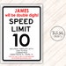 Speed Limit Invitation Road Sign Invitation Speed Limit - Etsy