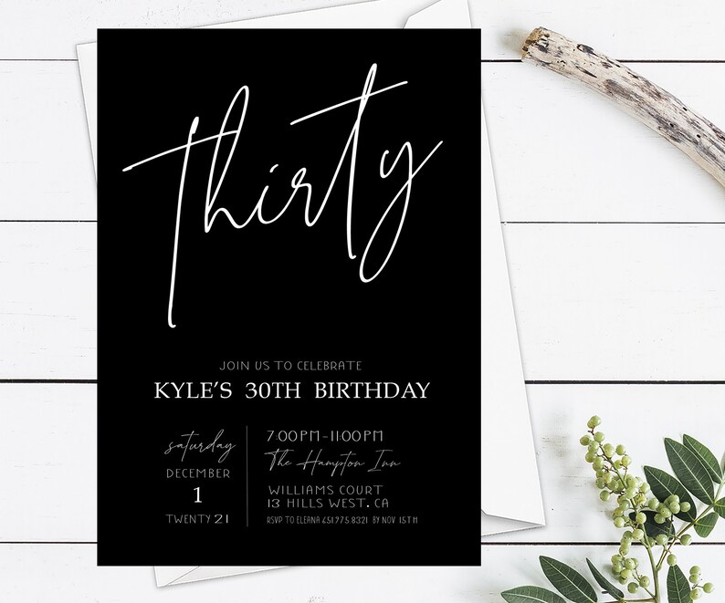 Thirty Birthday Party Invitation Thirtieth Birthday Digital - Etsy
