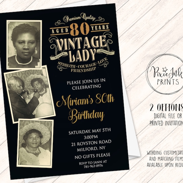 Old Lady Birthday Invitation - Etsy