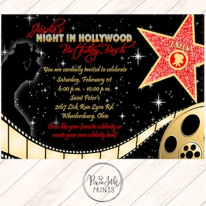 Red Carpet Invitation, Hollywood Party Invite, Red Carpet Party ...