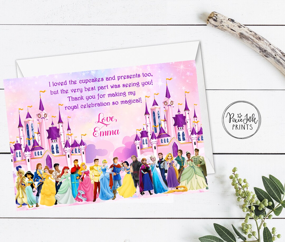 Princess & Princes Birthday Thank You, Princess Birthday Thank You ...