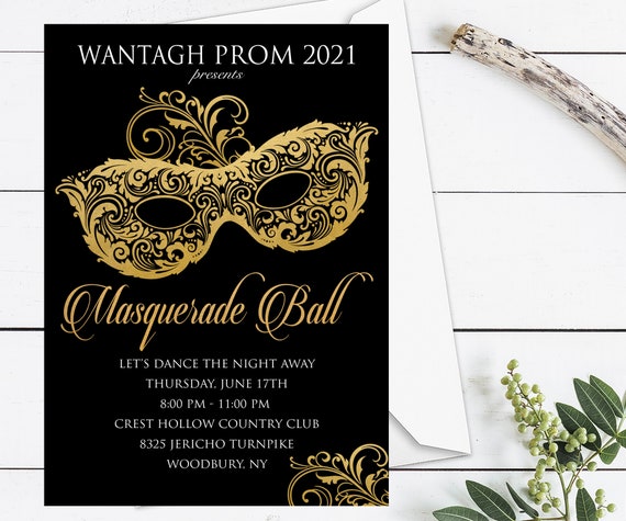 Masquerade Prom Invitation Prom Invitation Masquerade Ball | Etsy