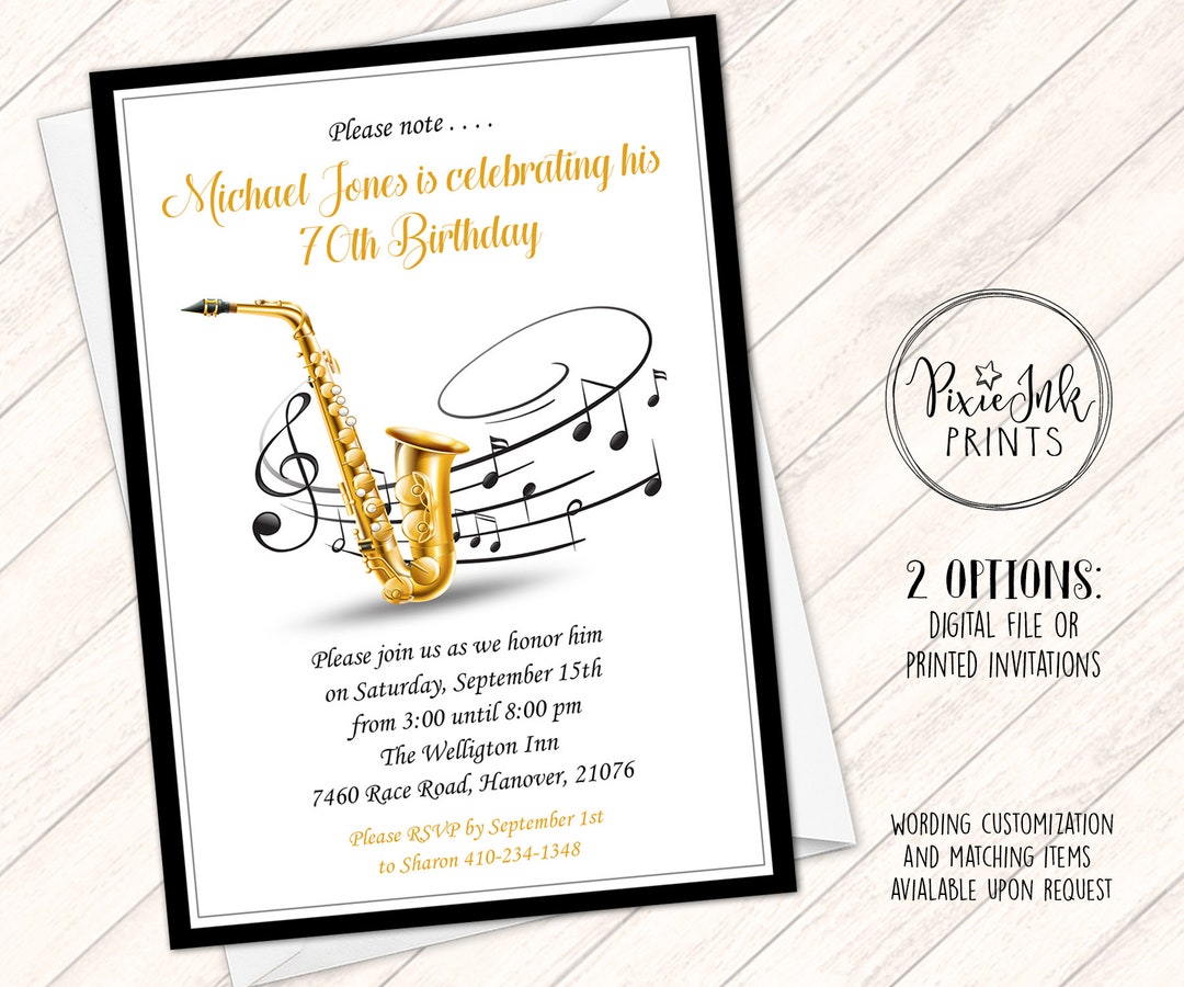 Music Invitation, Musical Party, Sheet Music Invitation, Music Note ...
