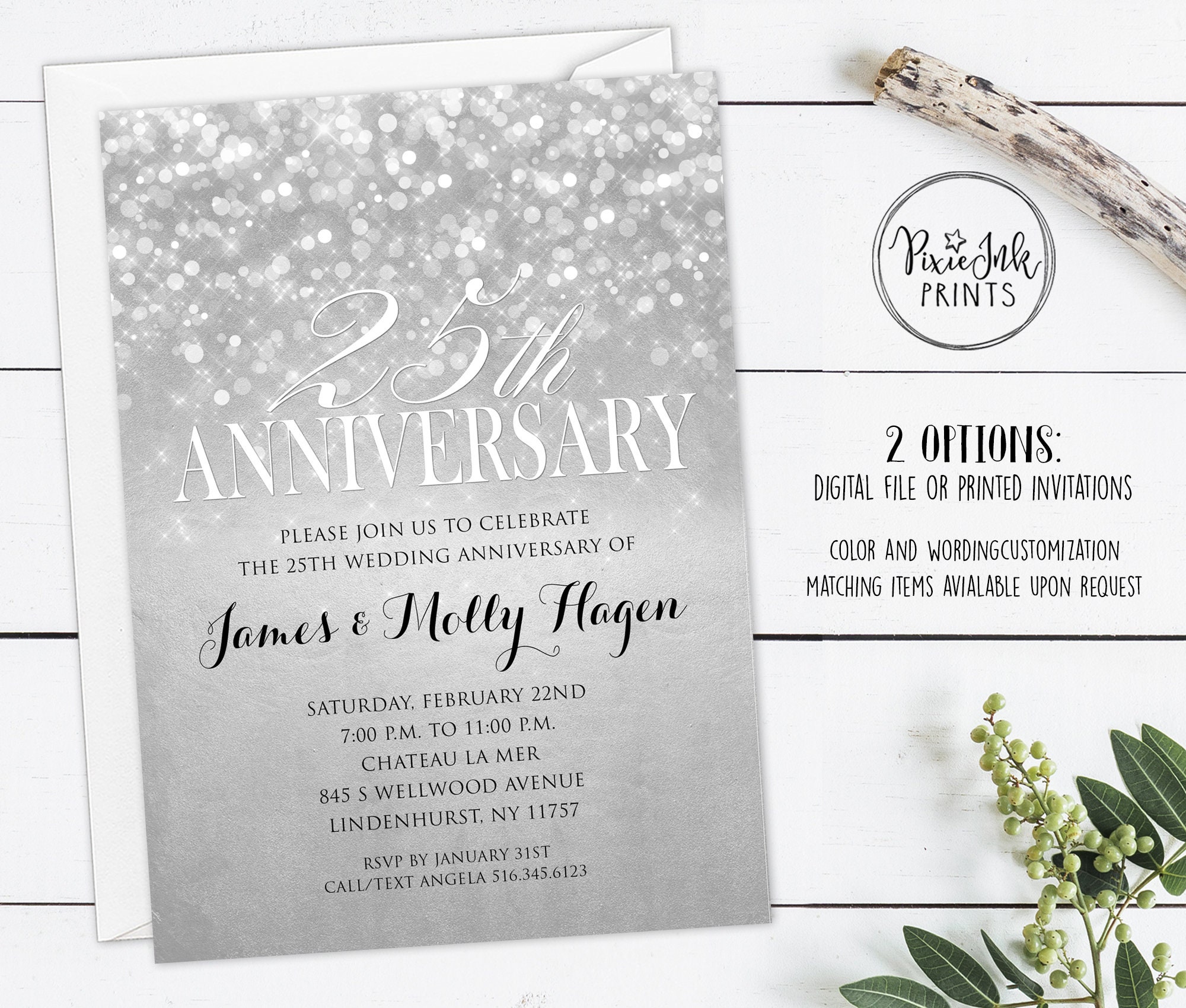 25th Anniversary Invitations