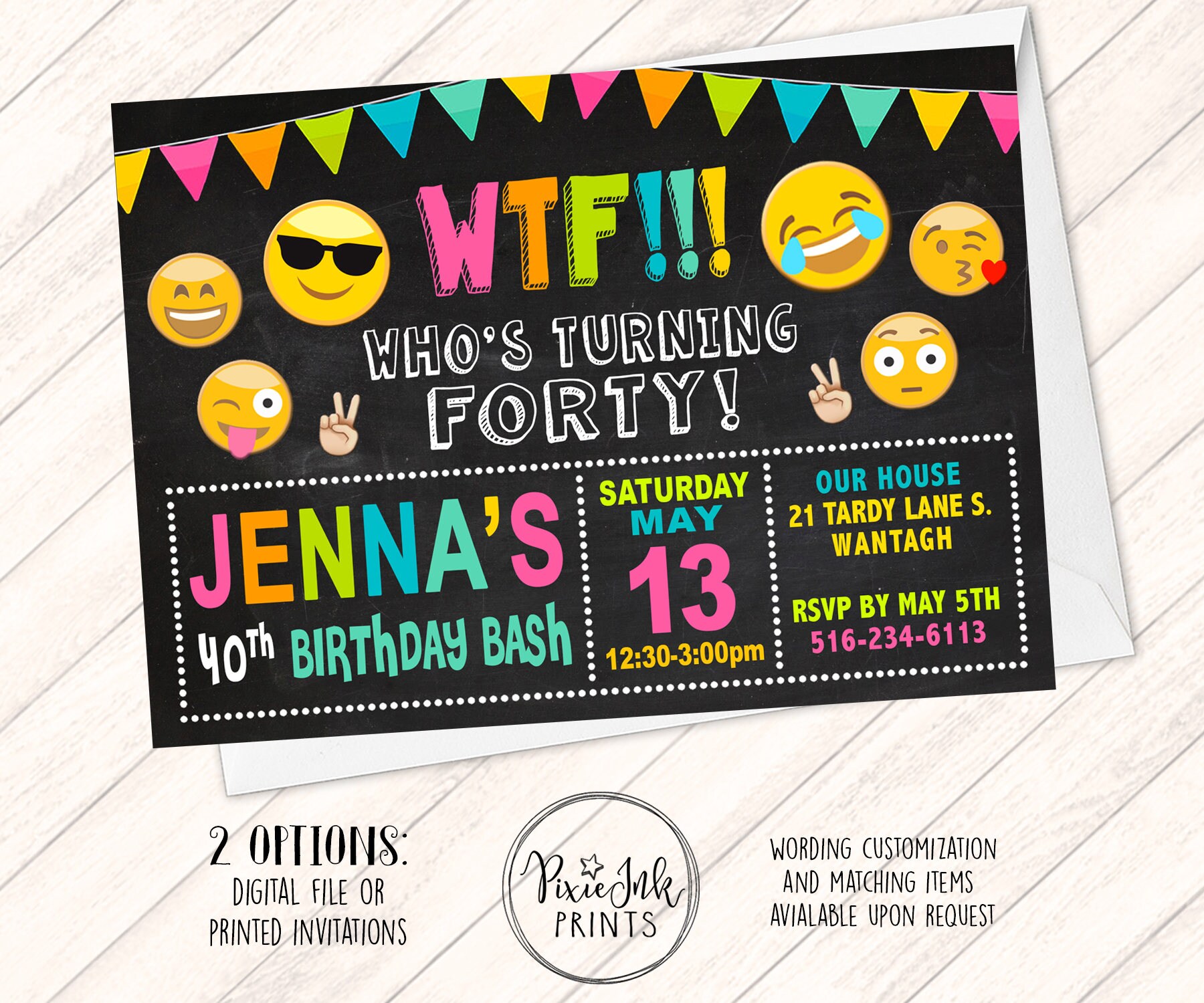 Emoji Birthday Invitation Emoji Party Invitation Milestone - Etsy