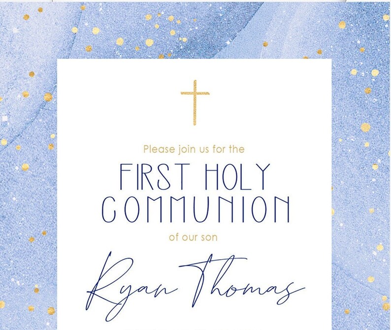 Boy First Communion Invitation Communion Invitation Boy - Etsy