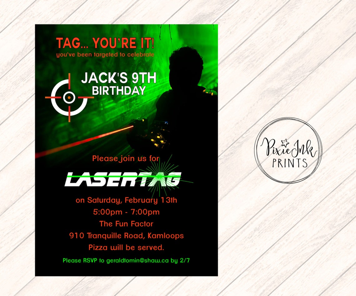 Laser Tag Invitation Laser Tag Party Invitation Laser Tag - Etsy