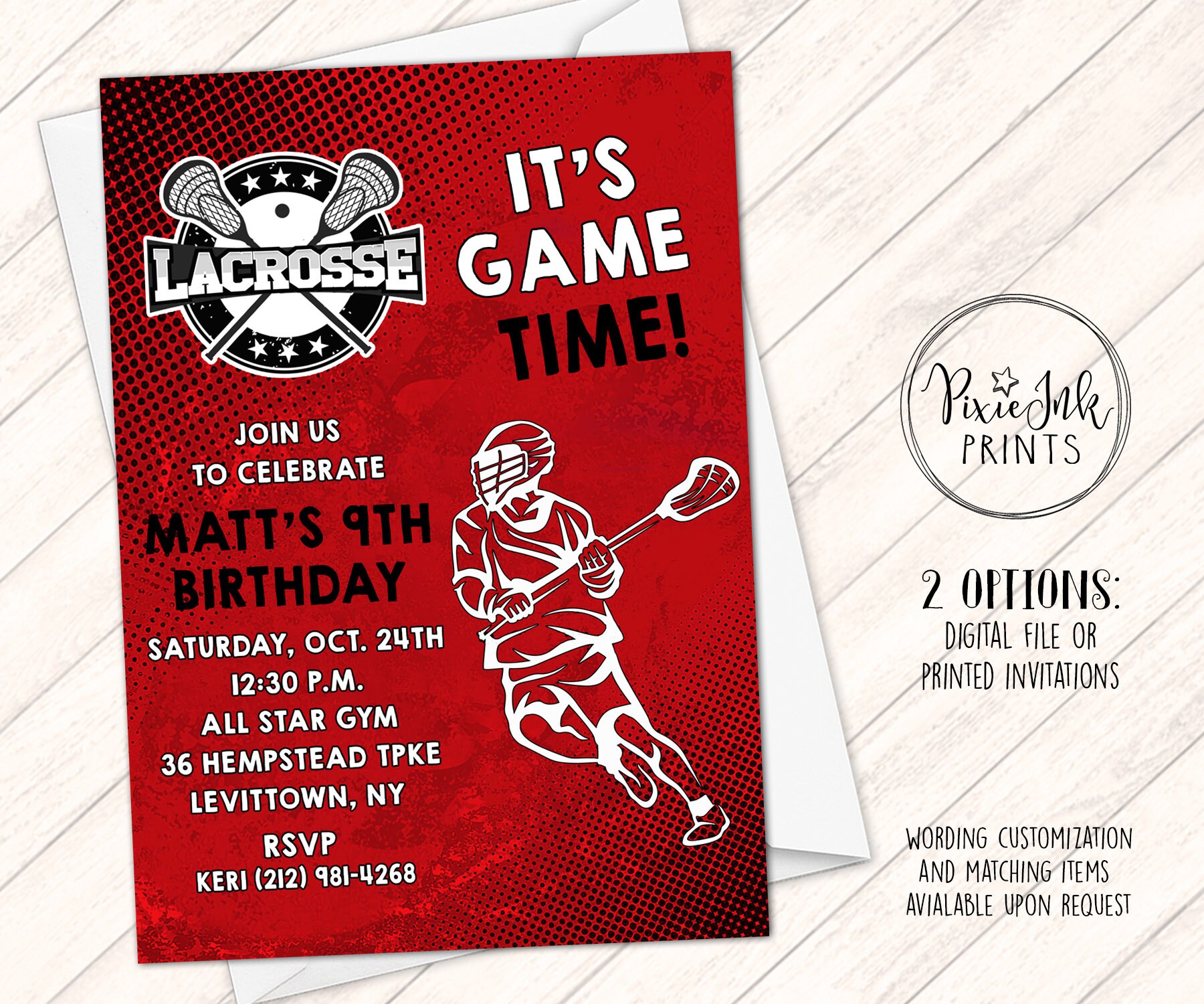 Lacrosse Invitation Lacrosse Birthday Invitation Lacrosse | Etsy