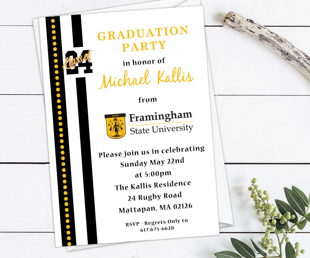 Graduation Party Invitation, College Logo Graduation Invitation, Class ...