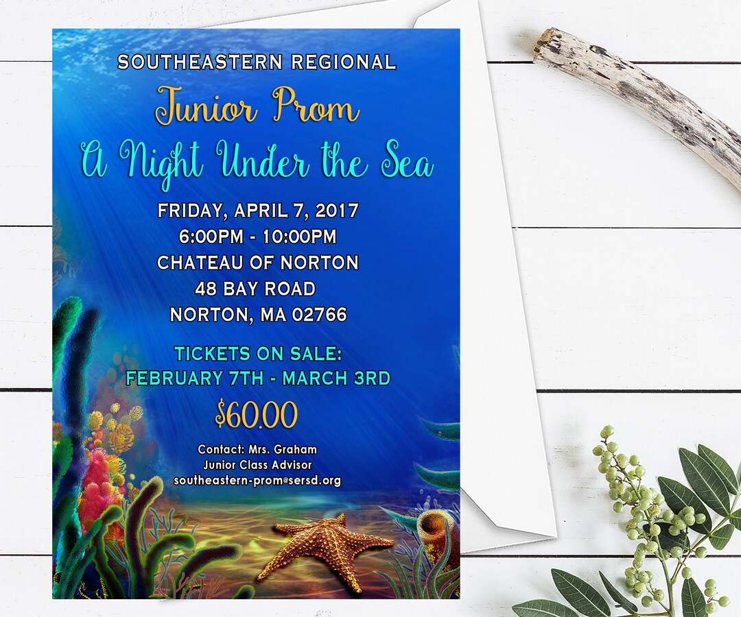 Under the Sea Prom Invitation, Under the Sea High School Prom ...