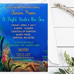 Under the Sea Prom Invitation, Under the Sea High School Prom ...