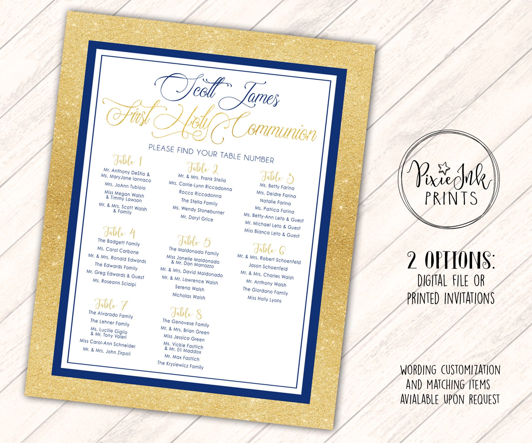 Seating Chart Poster First Holy Communion Poster Communion | Etsy