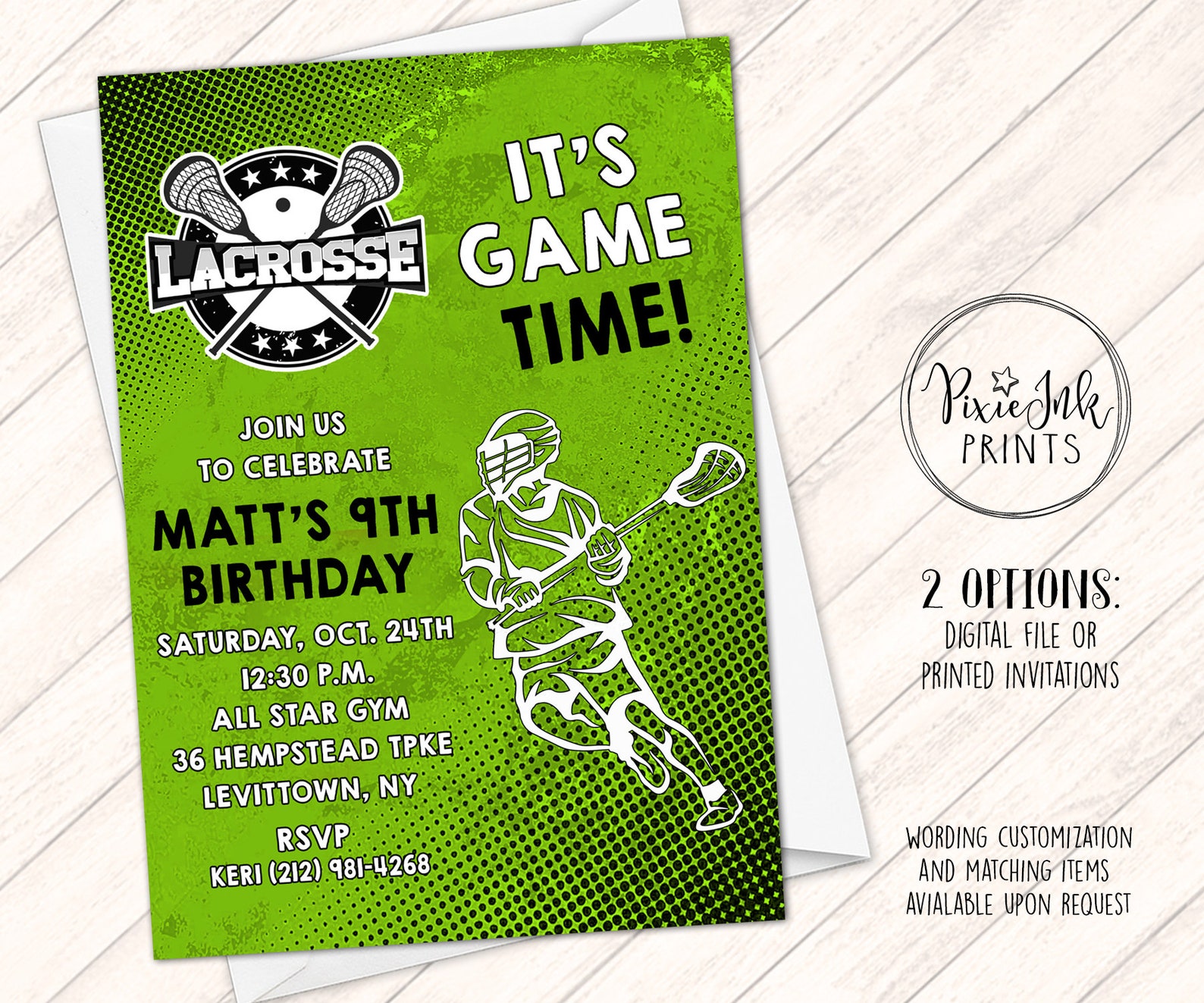 Lacrosse Invitation Lacrosse Birthday Invitation Lacrosse | Etsy