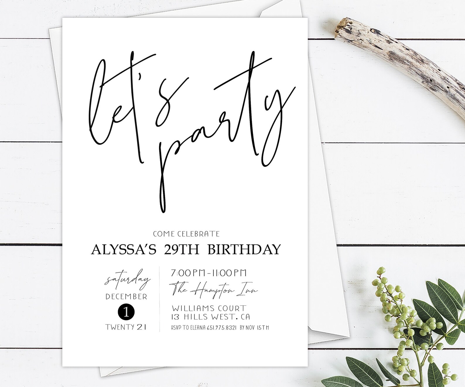 Let's Party Birthday Invitation, Birthday Party Digital Invitation ...