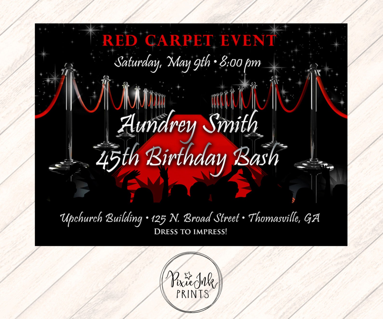 Red Carpet Invitation Hollywood Party Invite Red Carpet - Etsy