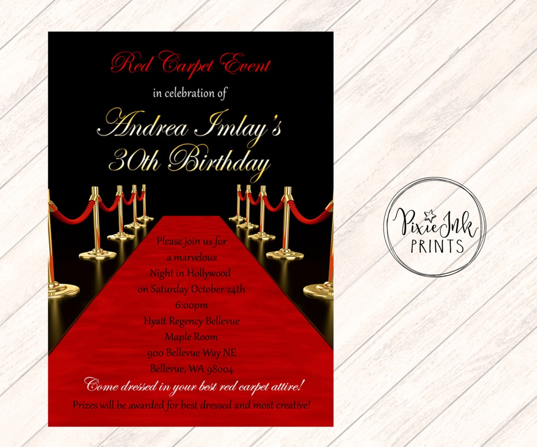 Red Carpet Invitations, Red Carpet Event Invitations, Hollywood ...