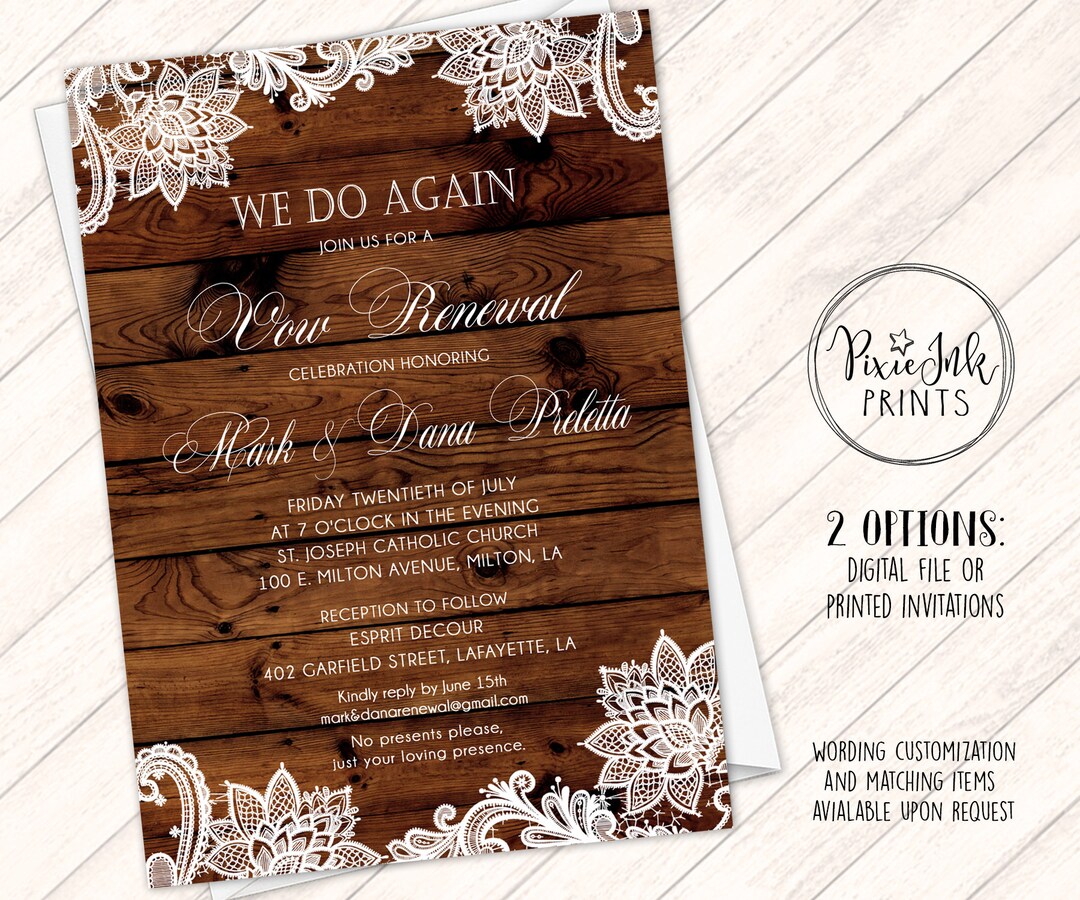 Vow Renewal Invitation, We Still Do Invitation, Wedding Anniversary ...