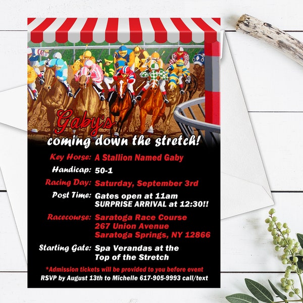 Horse Racing Birthday Invitation - Etsy