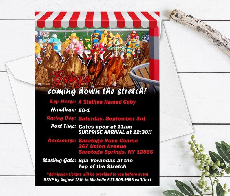Horse Racing Invitation Coming Down the Stretch Invitation - Etsy