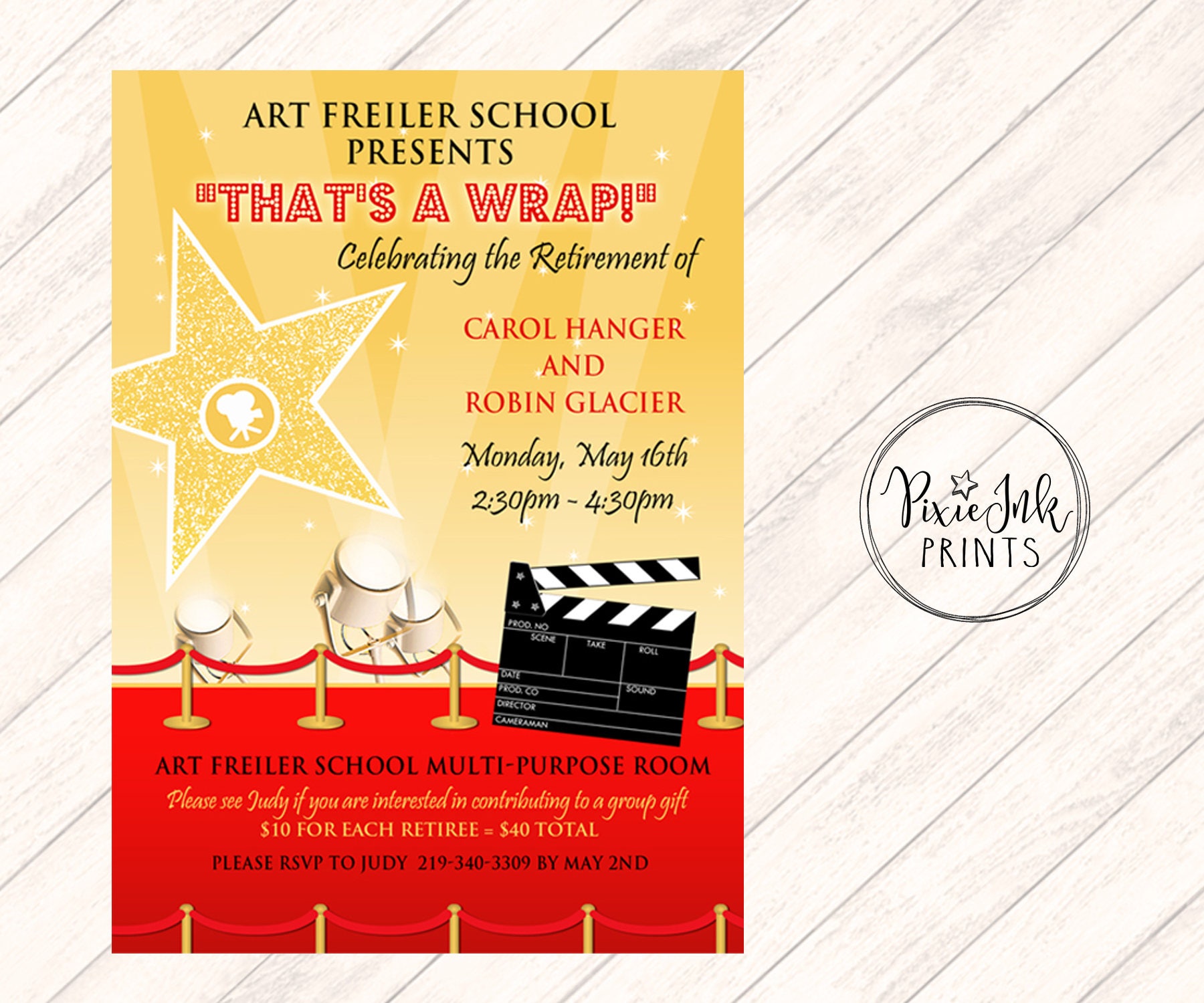 Red Carpet Retirement Invitation Hollywood Retirement Party - Etsy