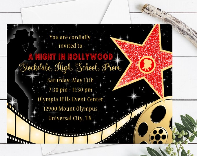 Prom Invitation, Red Carpet Prom Invitation, Red Carpet High School ...
