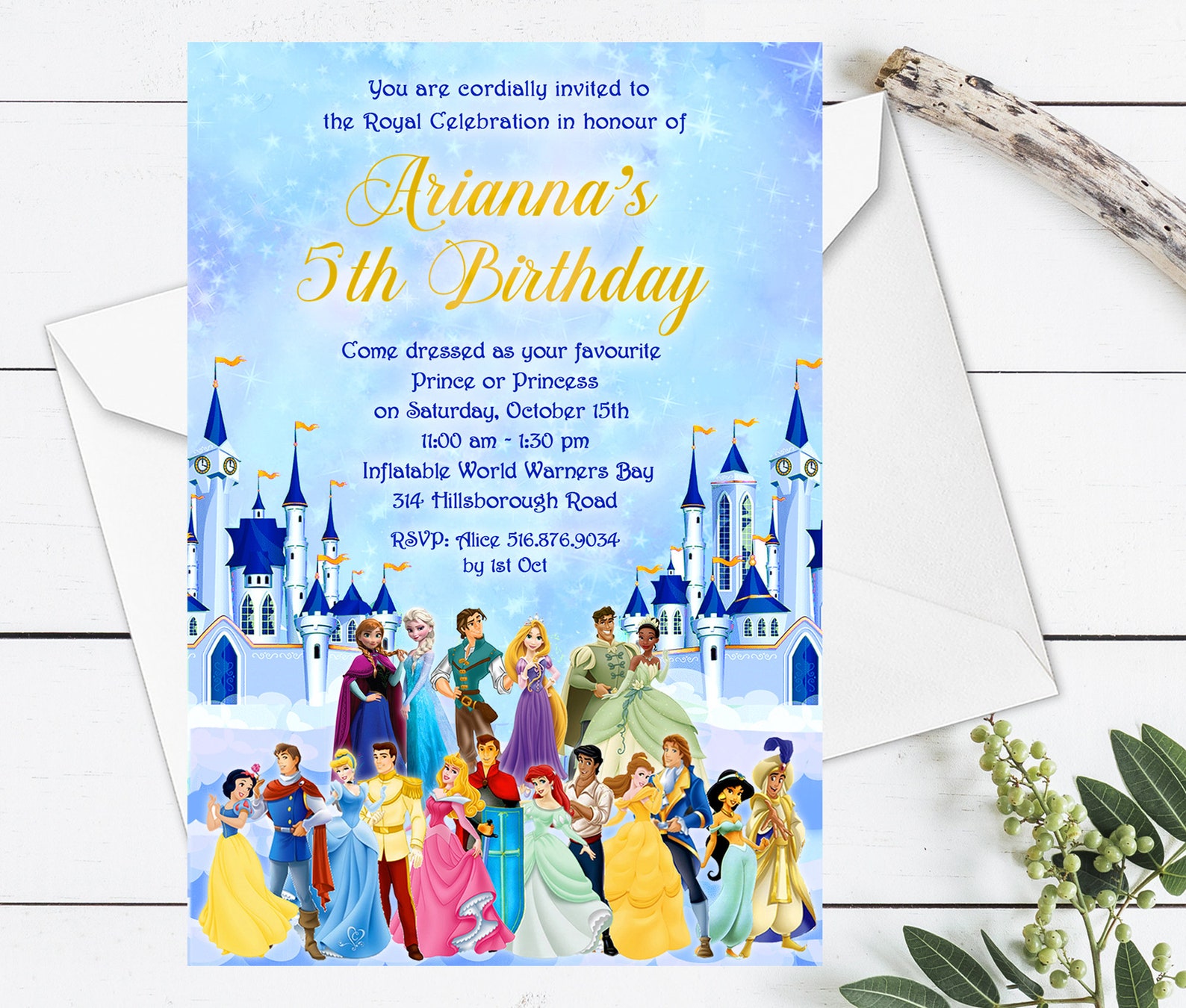 Princess & Princes Birthday Invitation, Princess Birthday Invitation ...