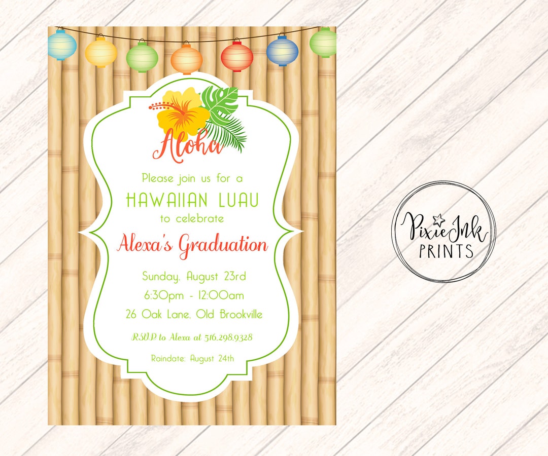 Luau Graduation Party Invitation, Class of 2021 Luau Invitation ...